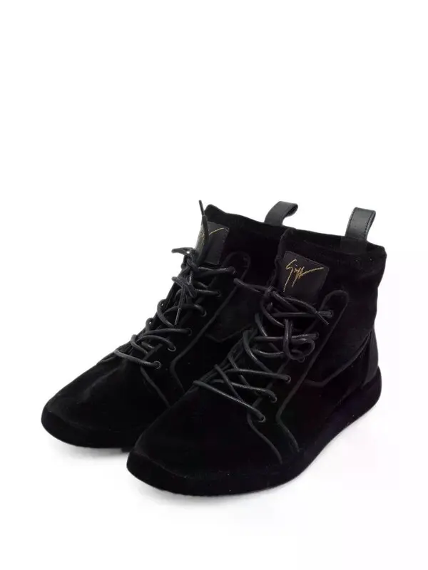 GIUSEPPE ZANOTTI Gruber Velvet High-top Sneakers - Black