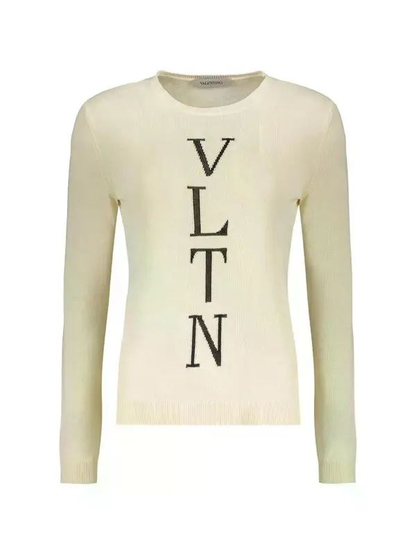 Valentino Garavani Long-sleeves Cotton Sweater - Neutrals