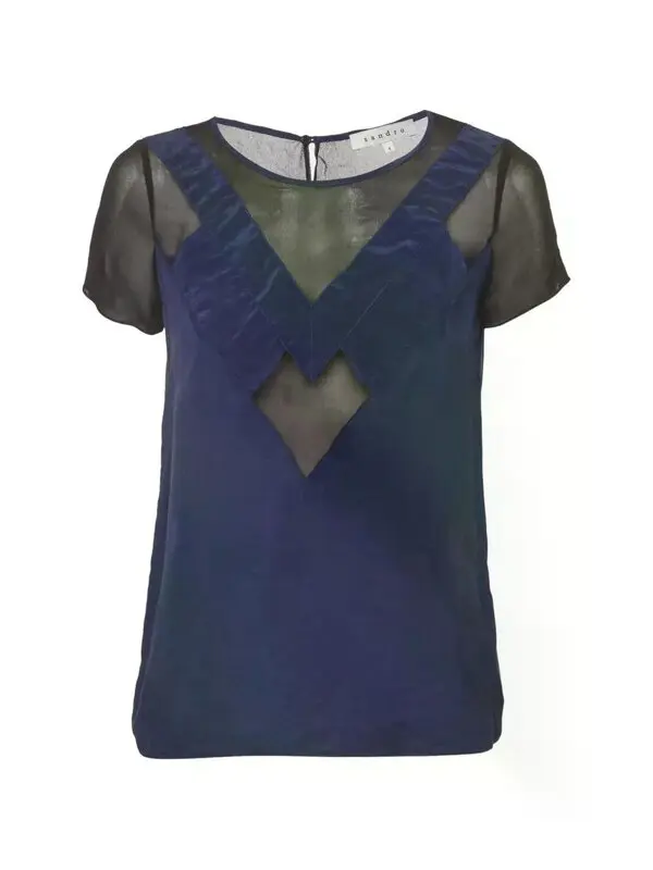 Sandro Mesh-inset Silk Blouse
