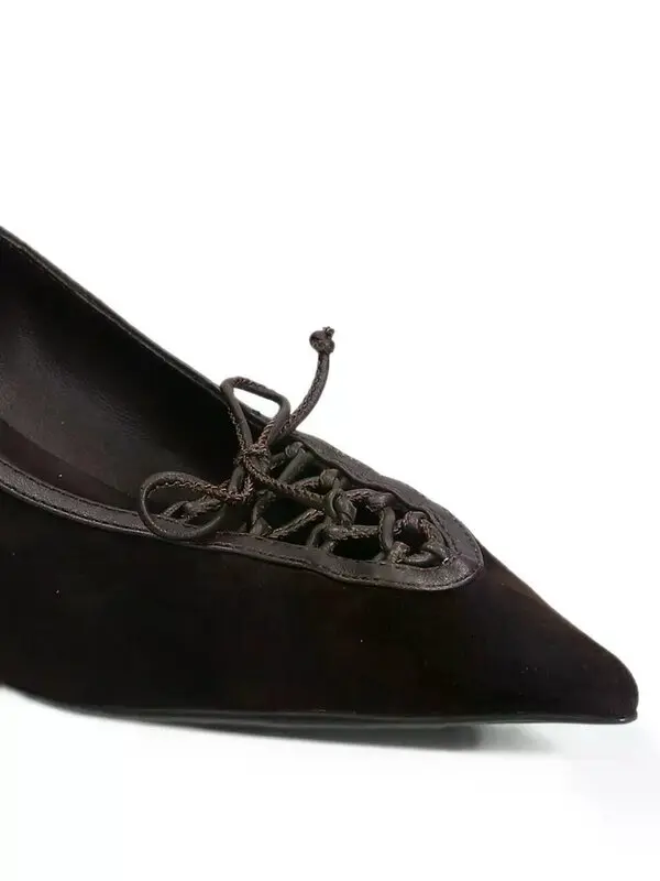 Lola Cruz Daniela Lace-up Suede Pumps