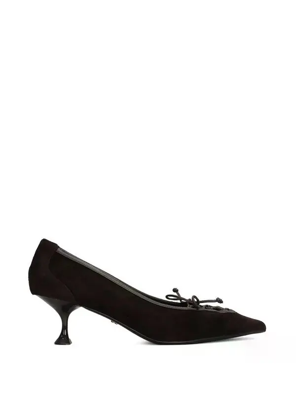 Lola Cruz Daniela Lace-up Suede Pumps - Brown