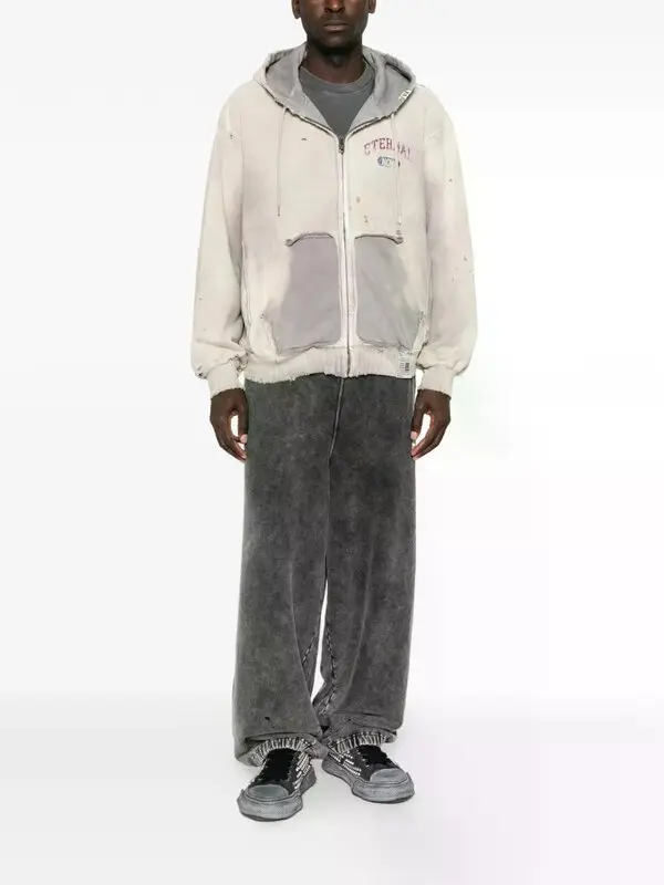 Mihara Yasuhiro Bleached Wide-leg Track Pants