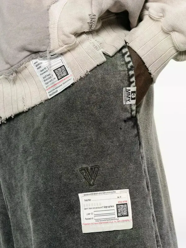 Mihara Yasuhiro Bleached Wide-leg Track Pants