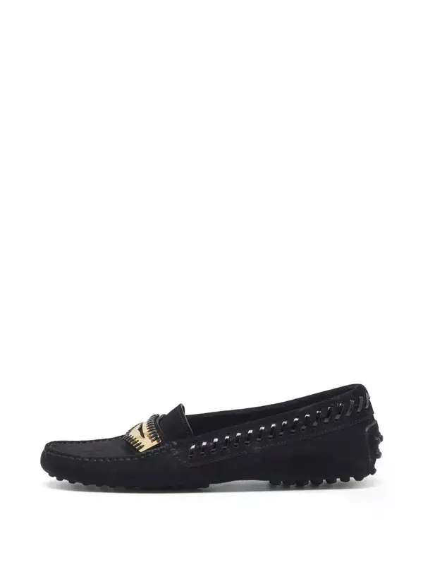 TOD'S Whipstitched-trim Loafers - Black