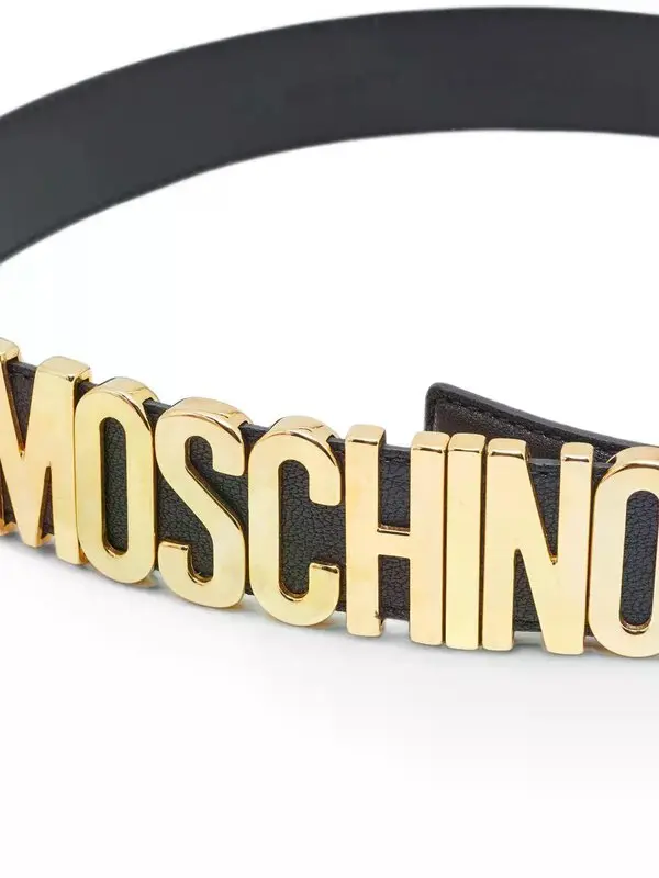 Moschino Logo Plaque Belt