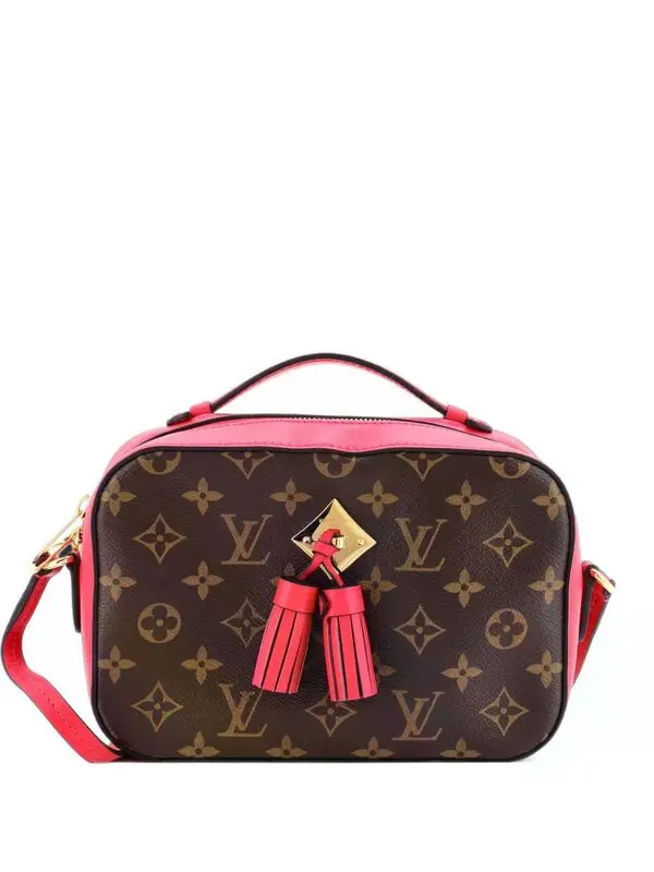 LOUIS VUITTON Saintonge Handbag Monogram Canvas With Leather Crossbody Bag - Pink