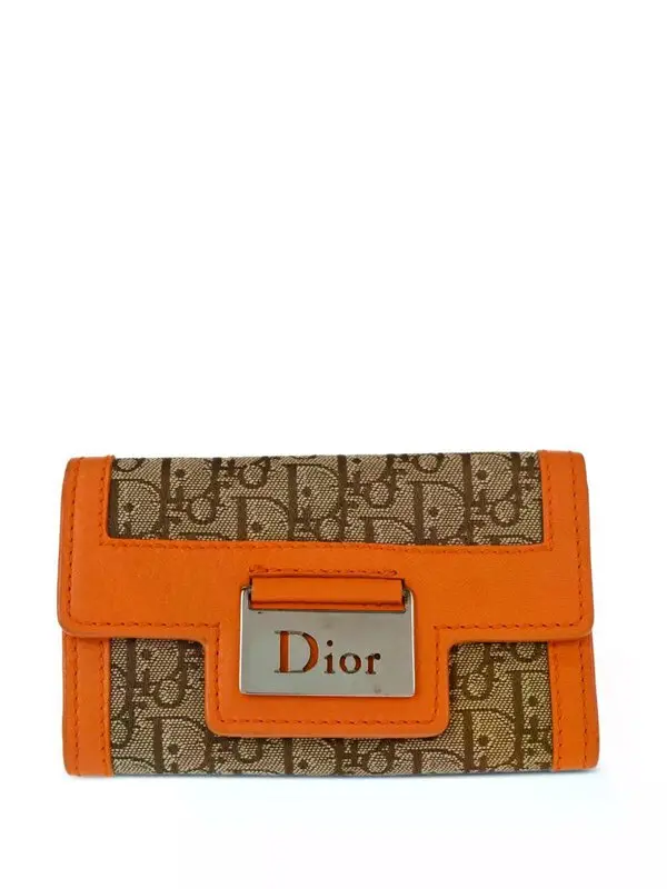 Dior Small Trotter Logo-plaque Key Case - Orange