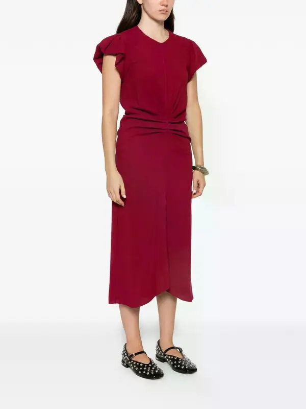 Isabel Marant Étoile Terena Gathered Cap-sleeve Midi Dress