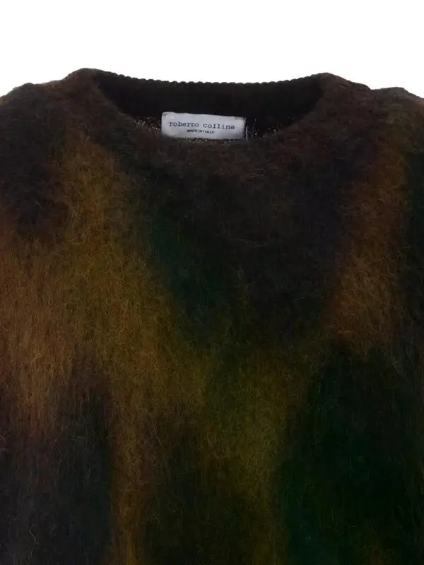ROBERTO COLLINA Abstract-pattern Long-sleeve Sweater - Brown