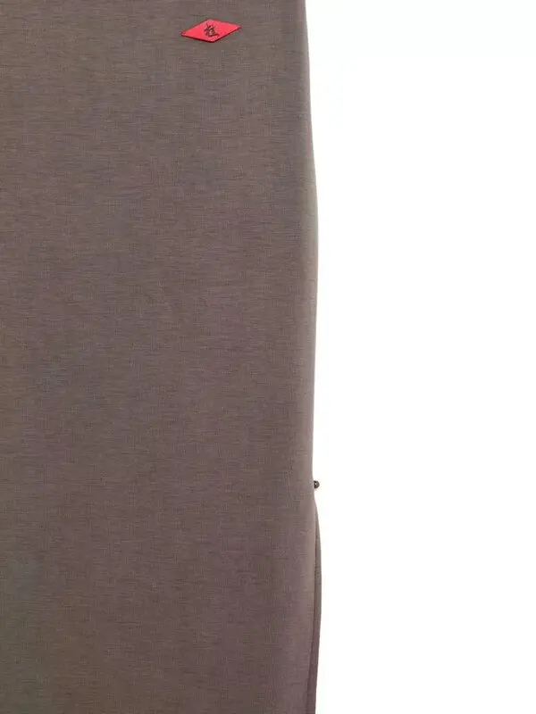 SAMUEL GUÌ YANG Logo-patch Side-slit Skirt