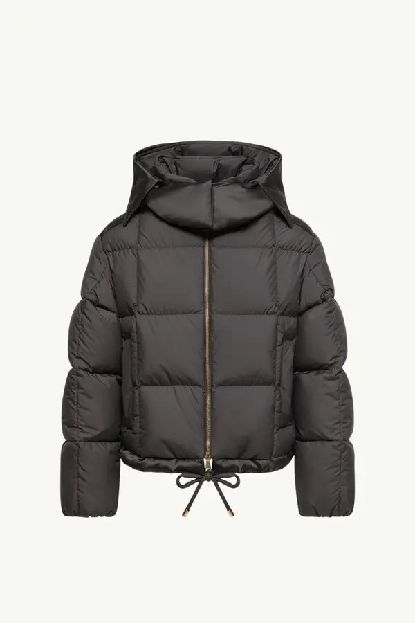 Moncler Legerete Square-quilted Hooded Short Down Jacket - Black