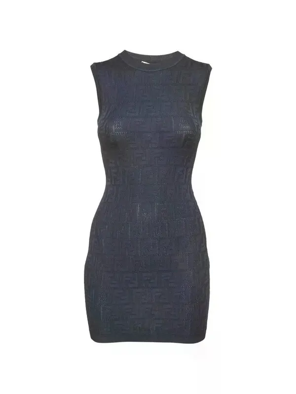 Fendi Ff Monogram Sleeveless Mini Dress