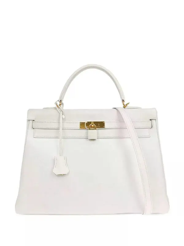 Hermès 35 Kelly 35 Retourne Tote Bag - White