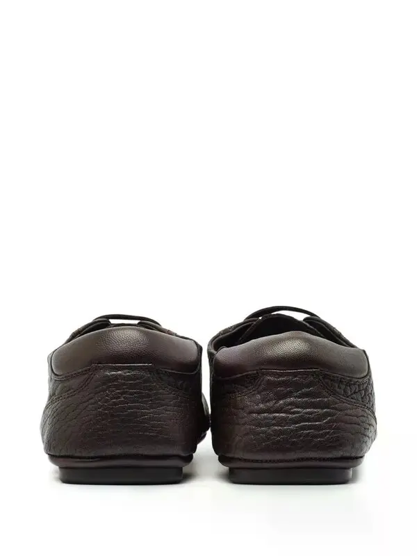 FERRAGAMO Gancio Leather Sneakers - Brown