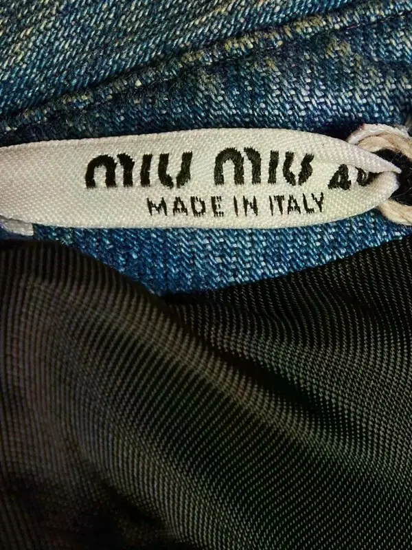 Miu Miu Bow-trim Denim Mini Dress