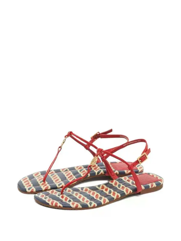 Tory Burch Emmy Logo-plaque Flat Sandals - Red