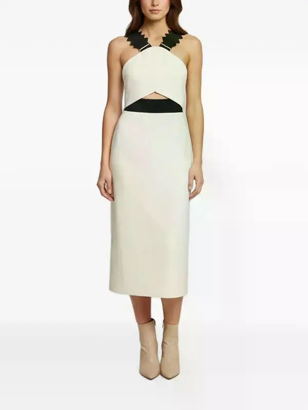 SELF-PORTRAIT Cut-out Zig-zag Trim Midi Dress