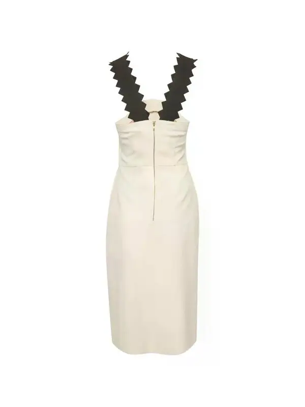 SELF-PORTRAIT Cut-out Zig-zag Trim Midi Dress