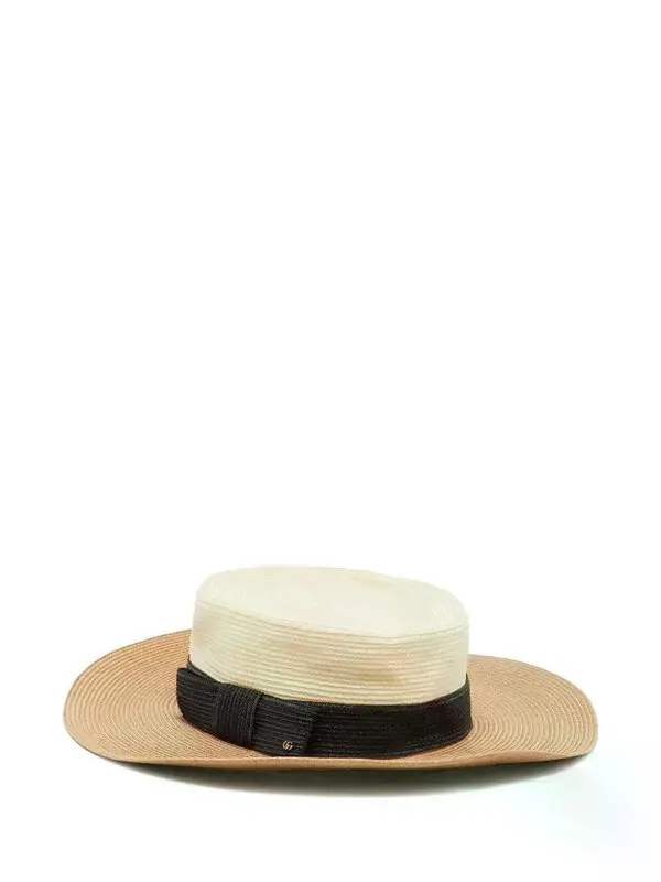 Gucci Bow Boater Hat - Neutrals