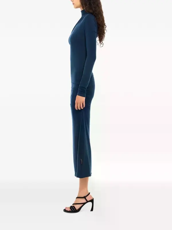 Off-White Draped Turtleneck Midi Dress