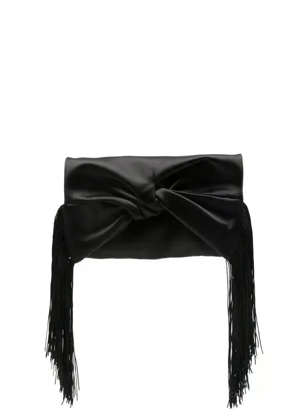 ANYA HINDMARCH Tassel-detail Knotted Clutch Bag - Black