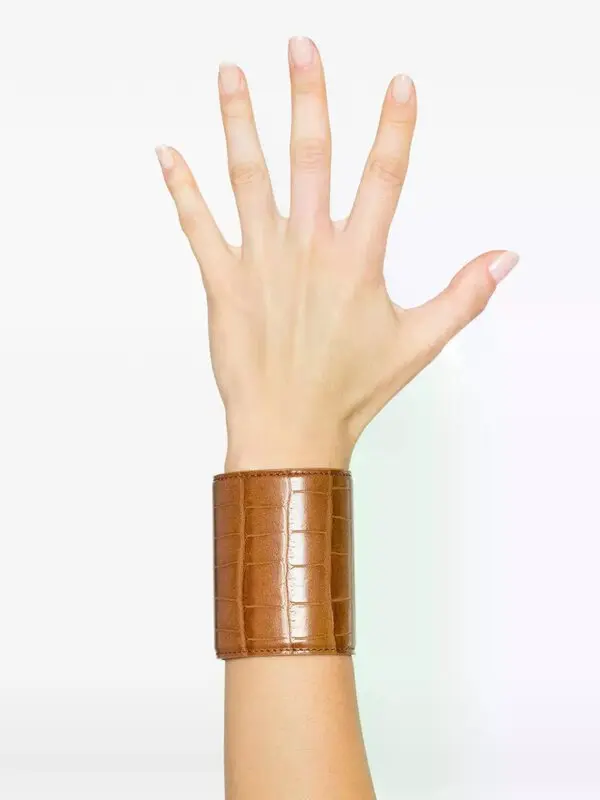 TOTEME Croco-embossed Leather Cuff Bracelet