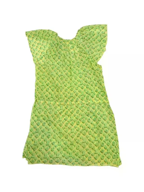 LOUIS VUITTON Leopard-print Ruffled Mini Dress