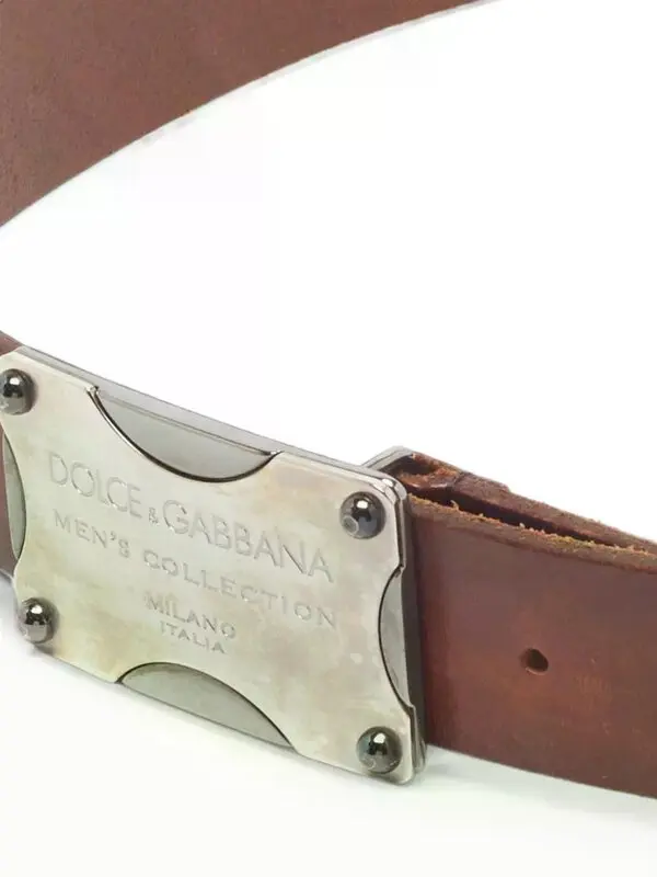 Dolce & Gabbana Logo-plaque Leather Belt