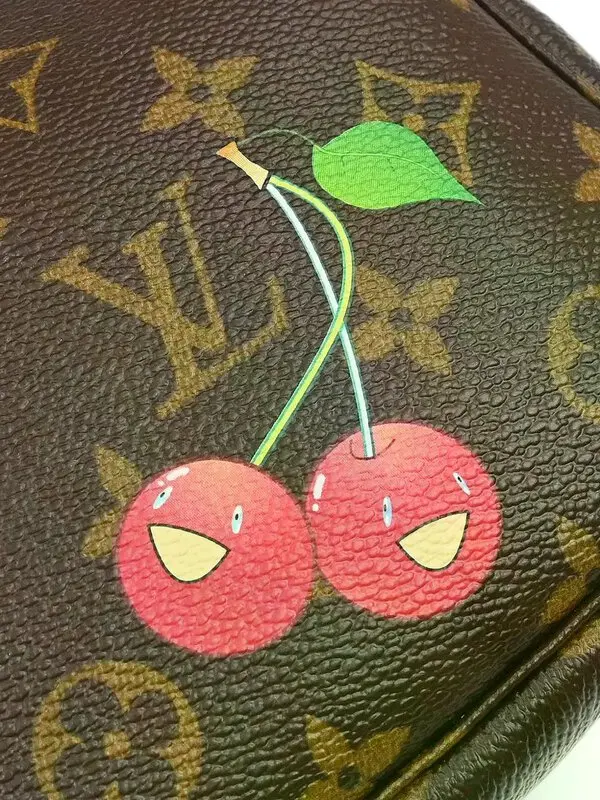 LOUIS VUITTON 2005 Monogram Cherry Pochette Accessoires Tote Bag - Brown
