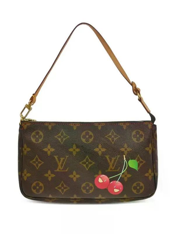 LOUIS VUITTON 2005 Monogram Cherry Pochette Accessoires Tote Bag - Brown