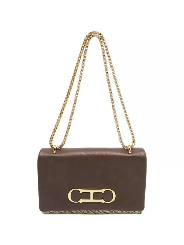 Carolina Herrera Initials Insignia Canvas Shoulder Bag