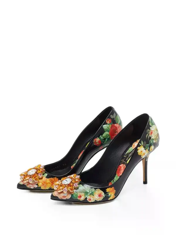 Dolce & Gabbana Bellucci Floral-print Heeled Pumps