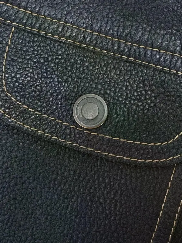 Gucci Contrast-stitch Leather Jacket