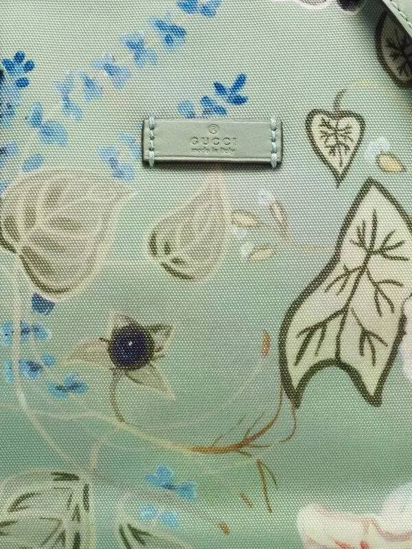 Gucci Floral-print Leather-trim Tote Bag