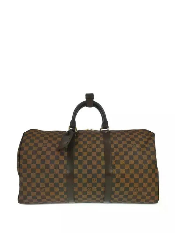 LOUIS VUITTON Damier Keepall Patterned Luggage Bag - Brown