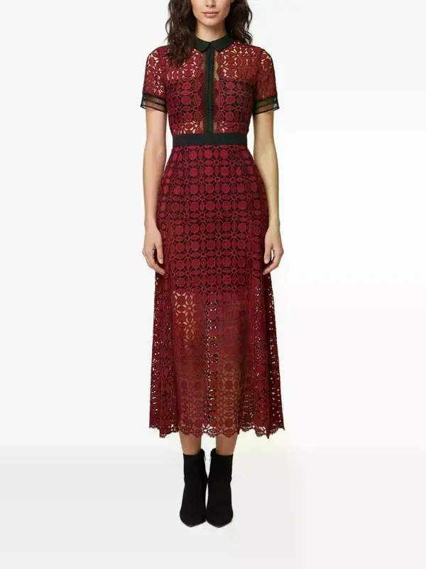 SELF-PORTRAIT Lace Scallop-edged Midi Dress