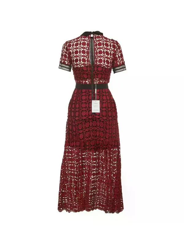 SELF-PORTRAIT Lace Scallop-edged Midi Dress
