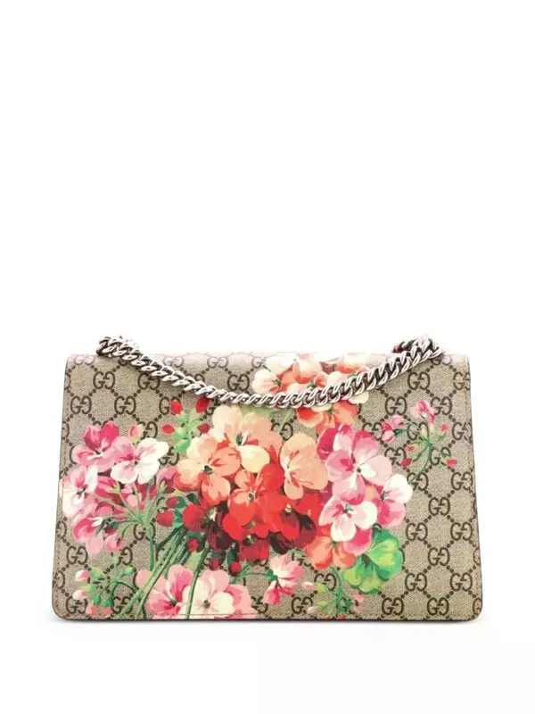 Gucci Dionysus Bag Blooms Print Gg Coated Canvas Small Shoulder Bag - Brown