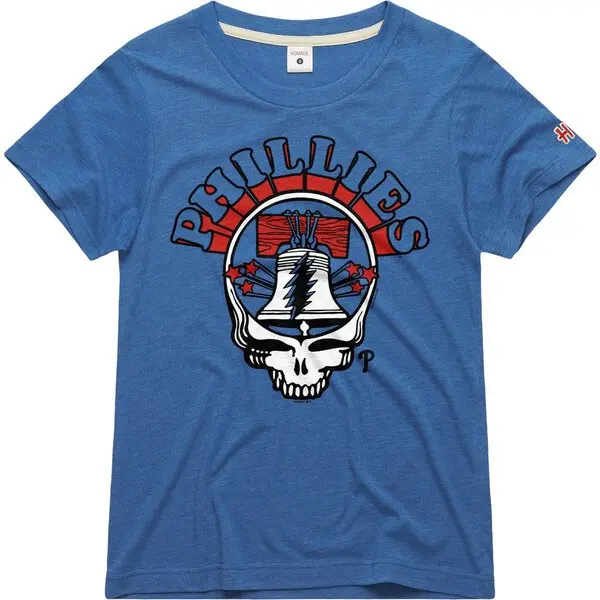 HOMAGE X Grateful Dead Philadelphia Phillies Americana Tri-blend T-shirt - Royal