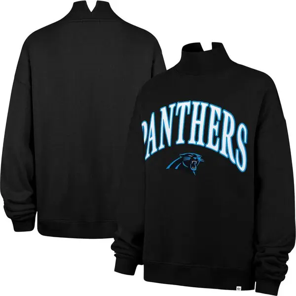 '47 Carolina Panthers Oversized Vantage Mock Neck Sweatshirt