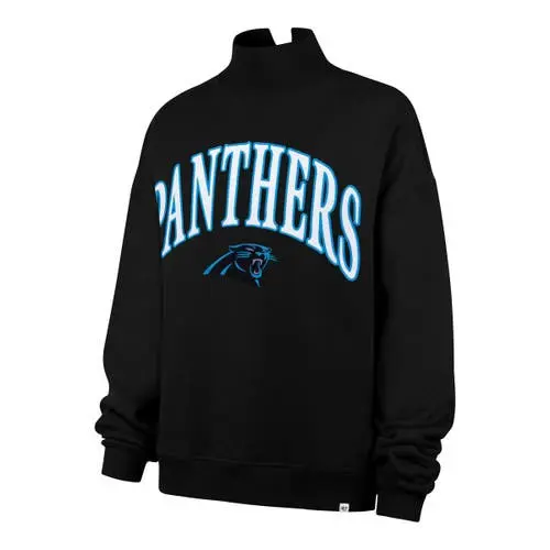 '47 Carolina Panthers Oversized Vantage Mock Neck Sweatshirt