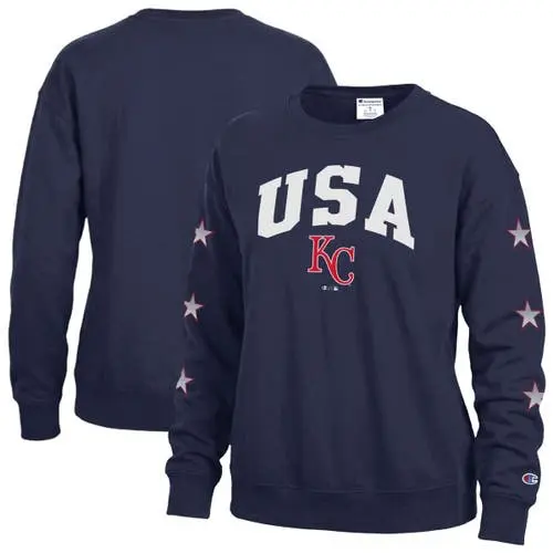 Champion Kansas City Royals Americana Fleece Crewneck Sweatshirt - Navy