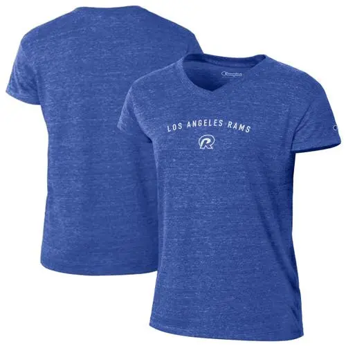 Champion Los Angeles Rams Triumph Tri-blend V-neck T-shirt - Royal