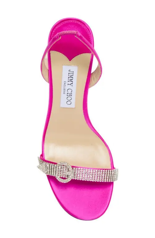 JIMMY CHOO Jenn Crystal Slingback Sandal - Fuchsia/crystal