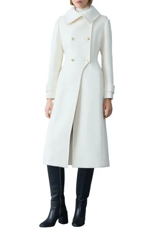 Mackage Elodie-r Double Breasted Wool Blend Coat - Cream