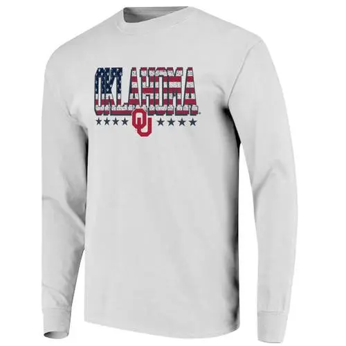 IMAGE ONE Oklahoma Sooners Tall Type Flag Long Sleeve T-shirt