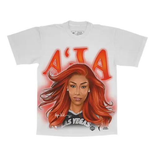 PLAYA SOCIETY A'ja Wilson Las Vegas Aces Player T-shirt - White