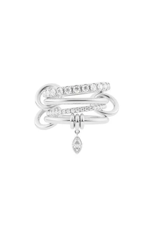 SPINELLI KILCOLLIN Inara Marquise Sterling Diamond Stack Ring