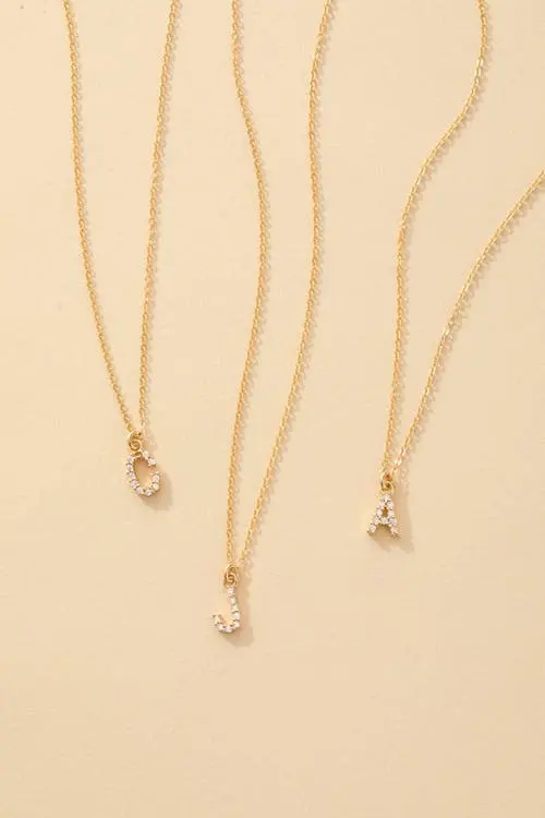 SET & STONES Gemma Initial Necklace - Gold/j