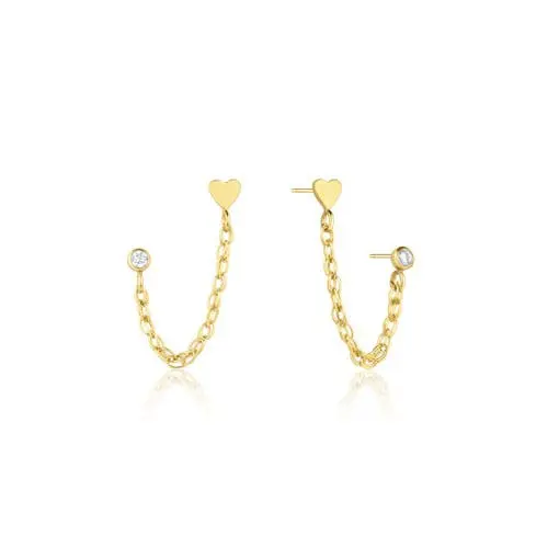 SET & STONES Josie Double Piercing Earrings - Gold